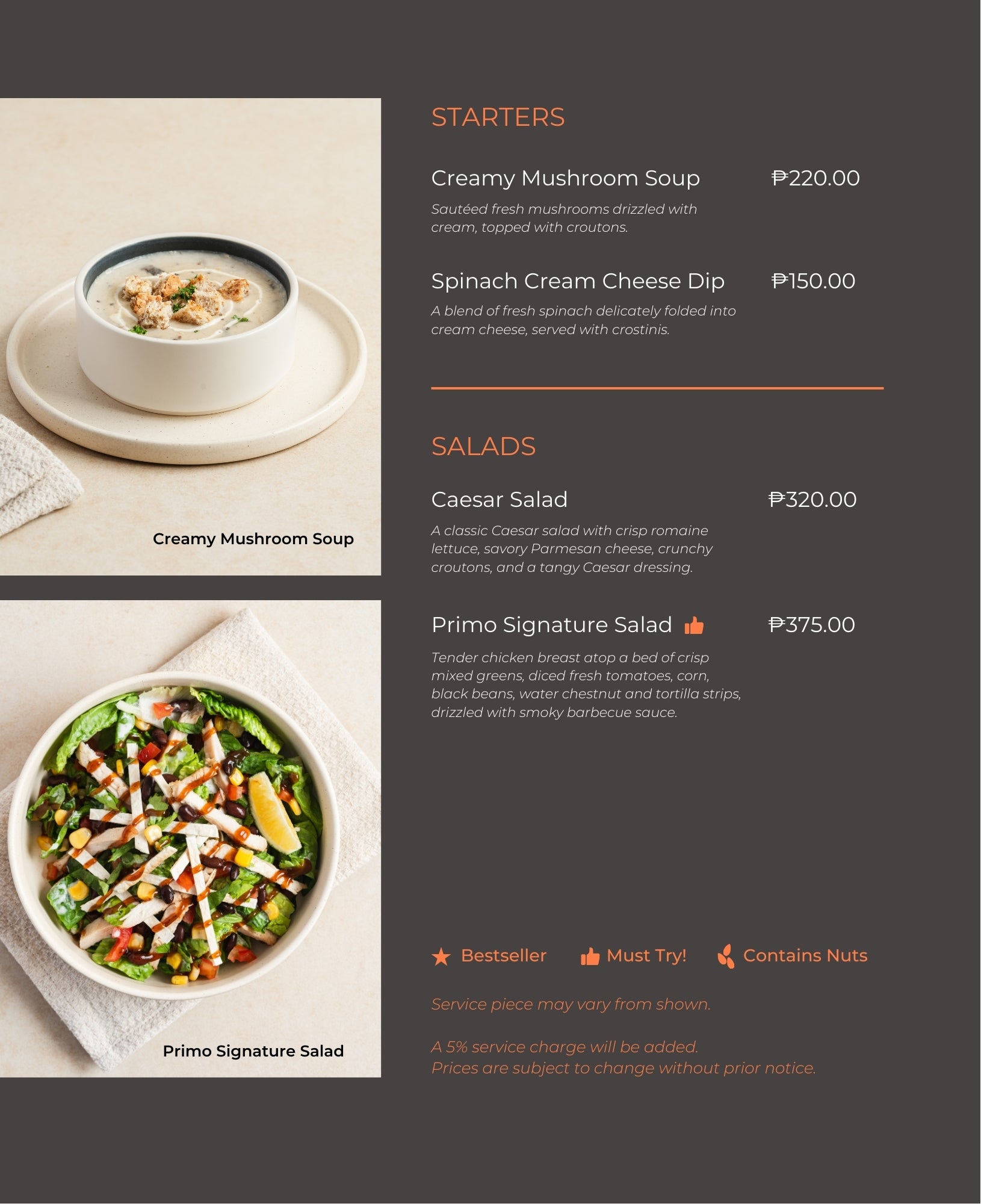 Philippine Coffee Bo's Coffee Primo Store Menu